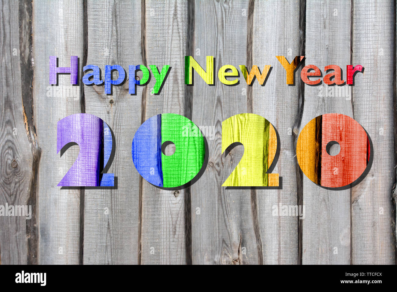 New Year 2020 - rainbow colored wishes. Concept of ecology and ...
