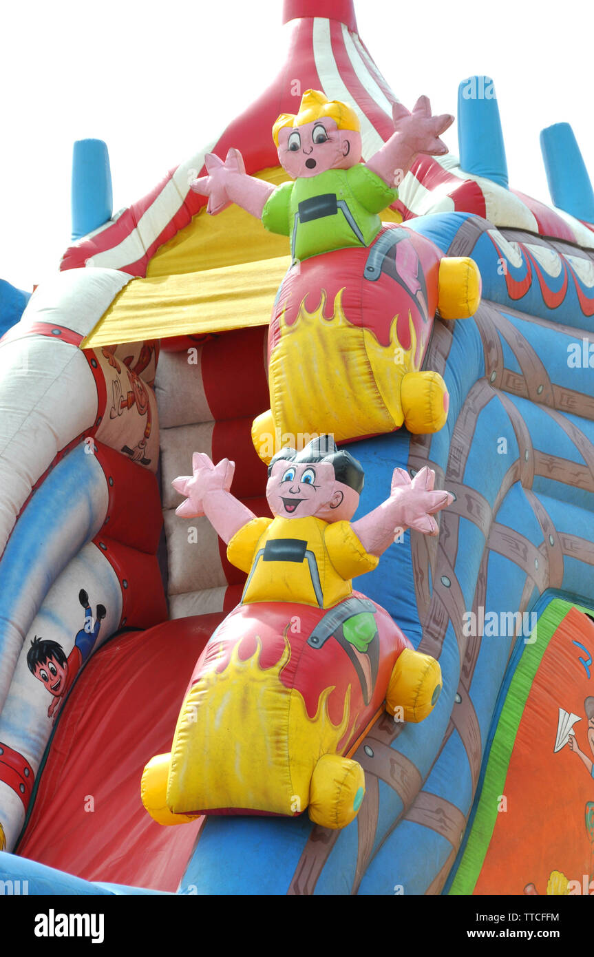 Inflatable slide, Blackpool Stock Photo - Alamy