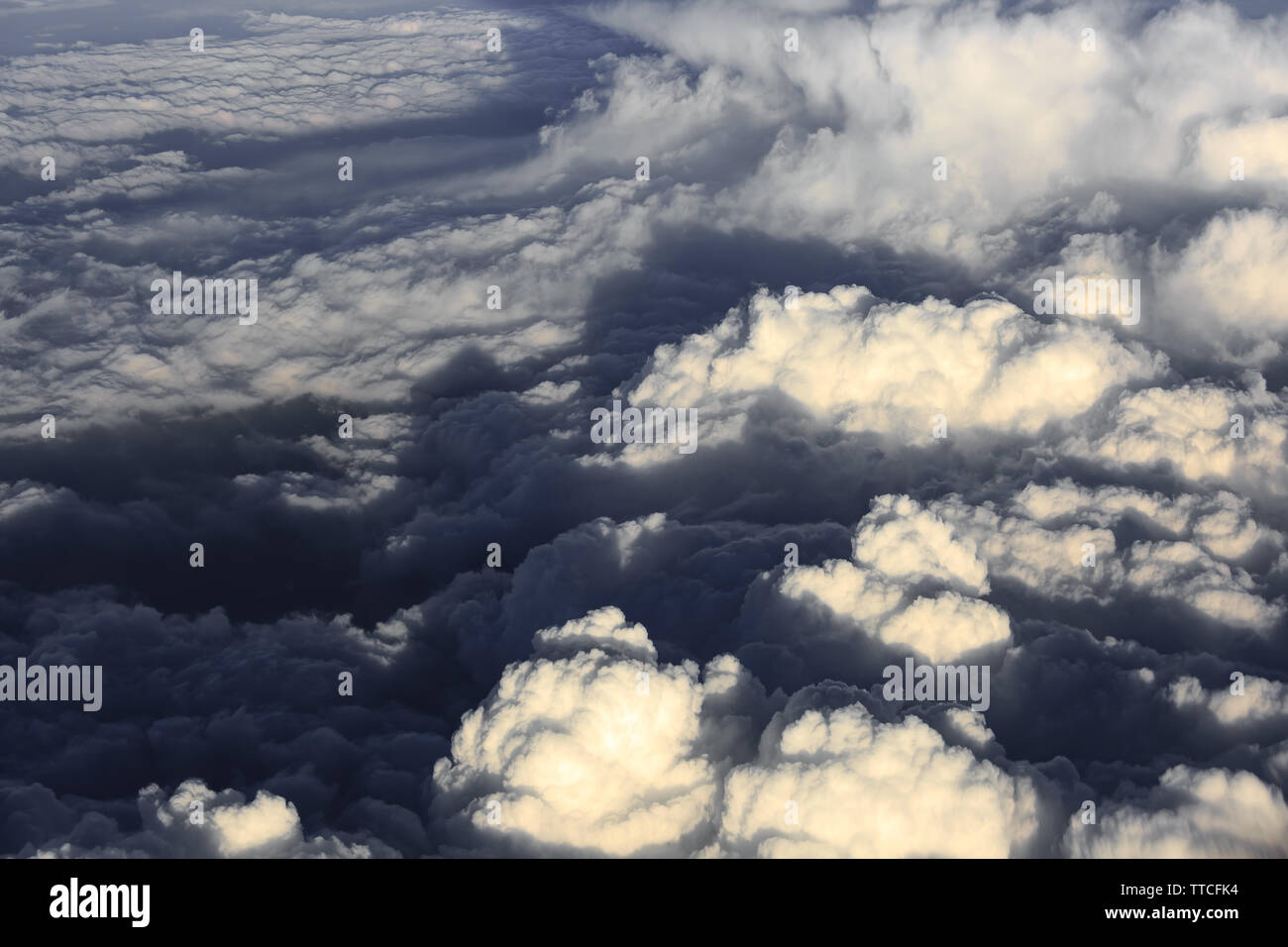 Sky above cloud view from air plane window, nature background Stock ...