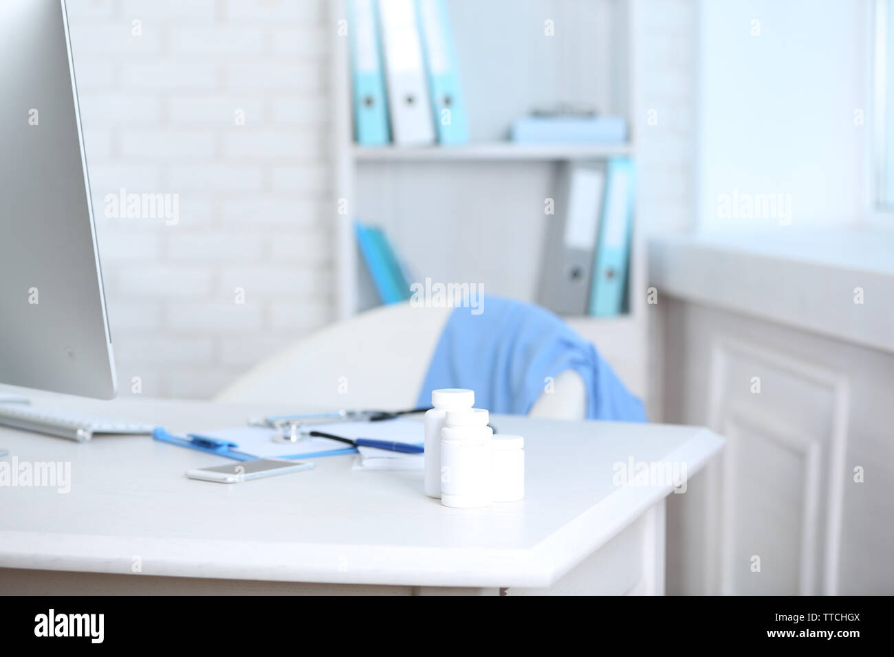 Doctor workplace in office Stock Photo - Alamy