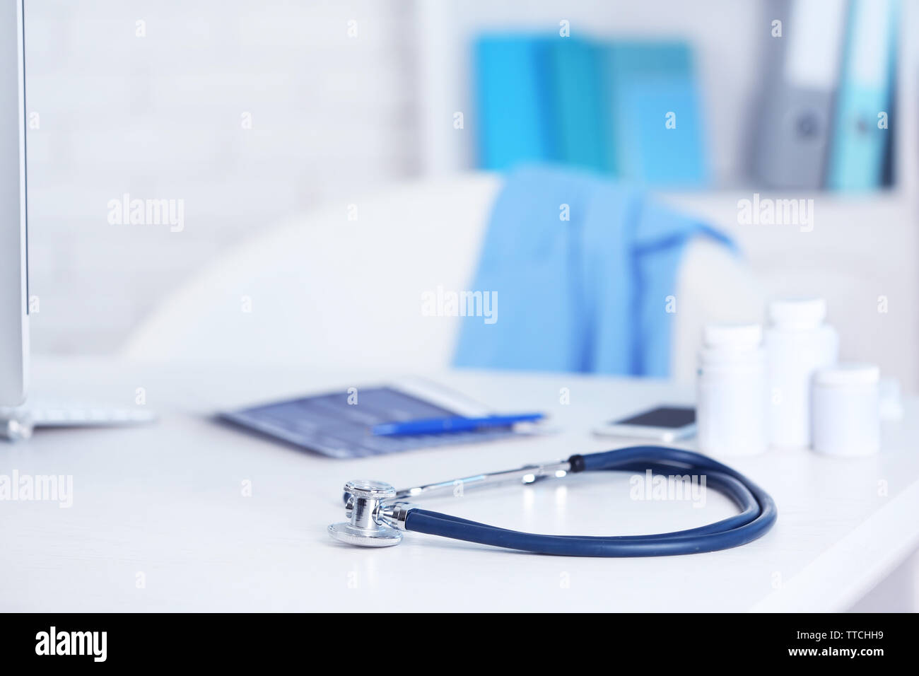 Doctor workplace in office Stock Photo - Alamy