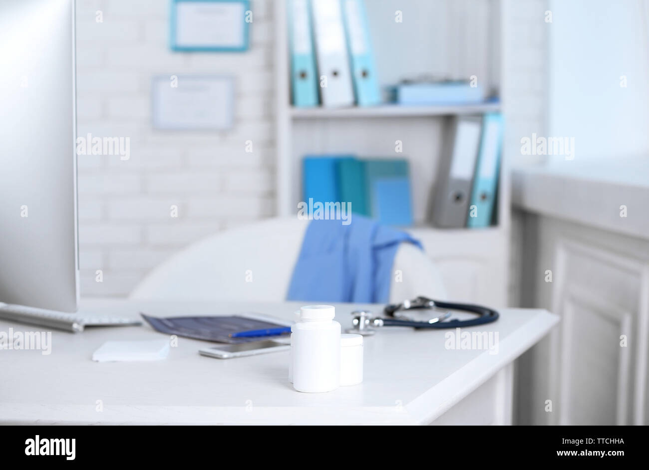 Doctor workplace in office Stock Photo - Alamy