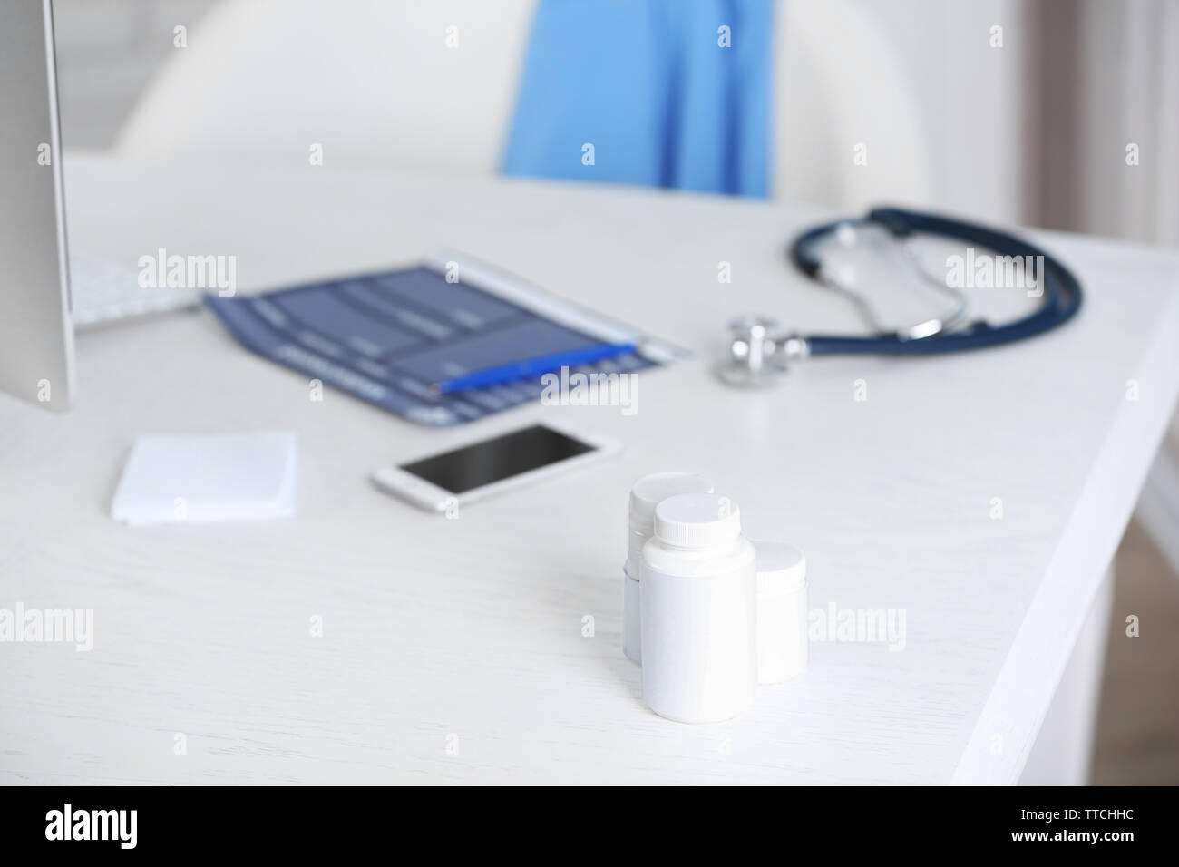 Doctor workplace in office Stock Photo - Alamy