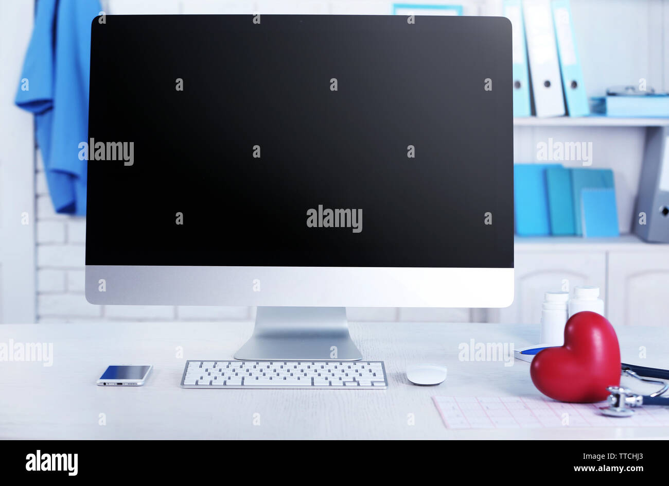 Doctor workplace in office Stock Photo - Alamy