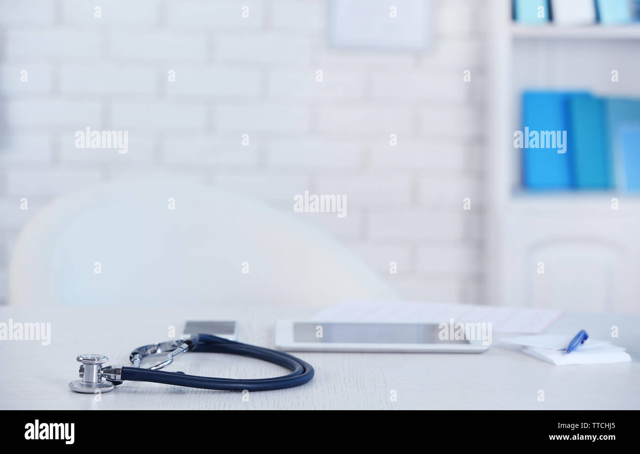Doctor workplace in office Stock Photo - Alamy