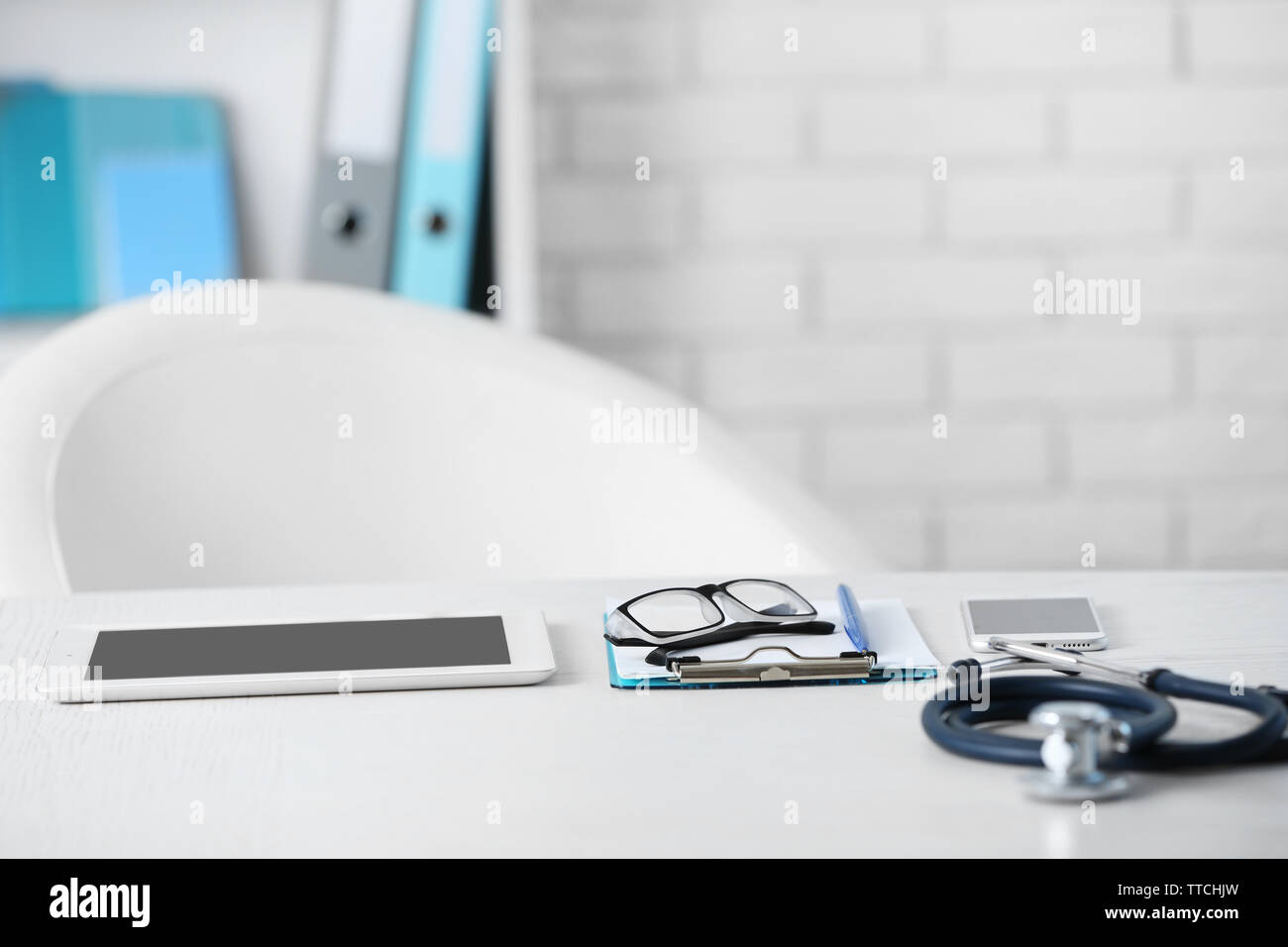 Doctor workplace in office Stock Photo - Alamy