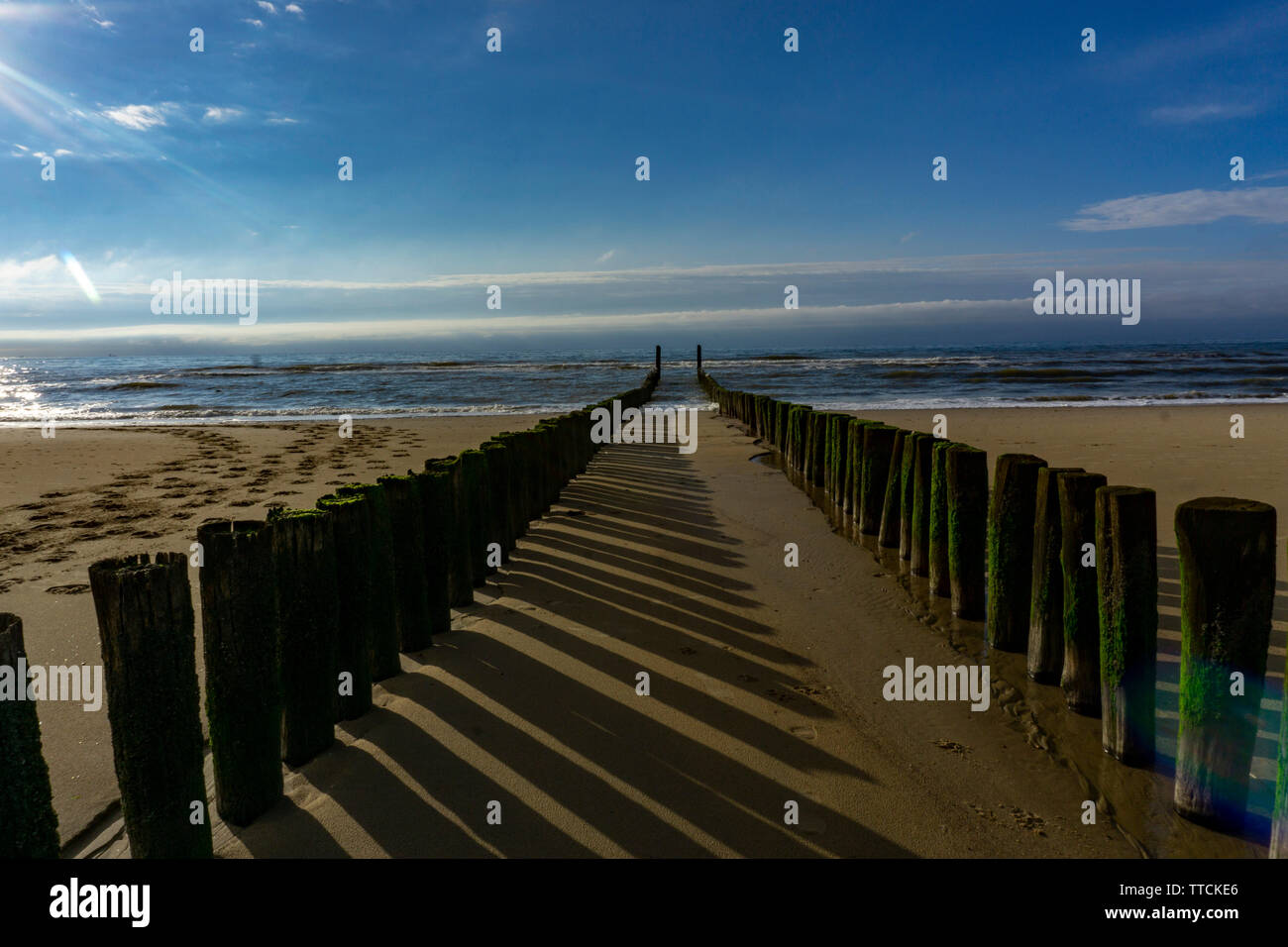 North Sea Beach near Domburg, Zeeland, Walcheren peninsula, Netherlands ...