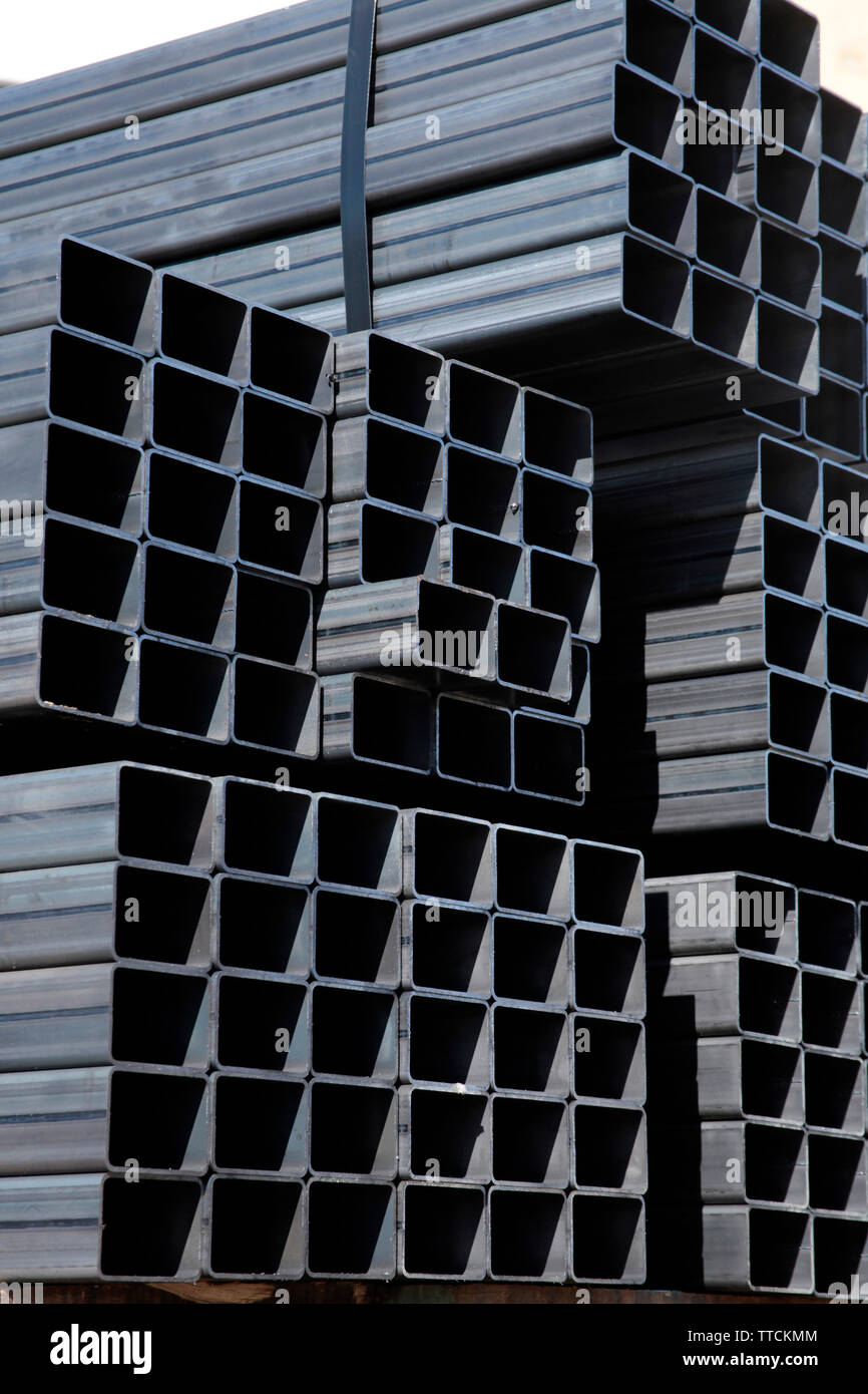 Steel profile pipe Stock Photo - Alamy