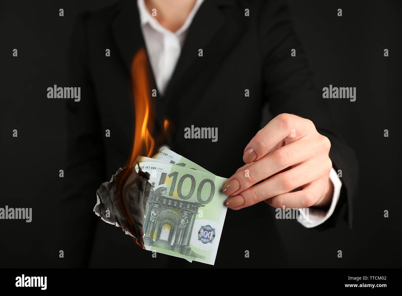 Burning euro hi-res stock photography and images - Alamy