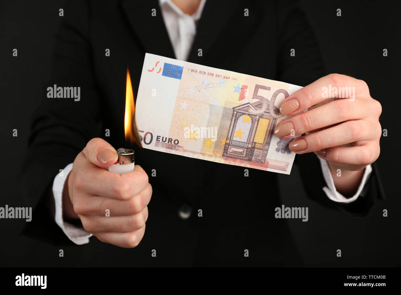 Burning euro hi-res stock photography and images - Alamy