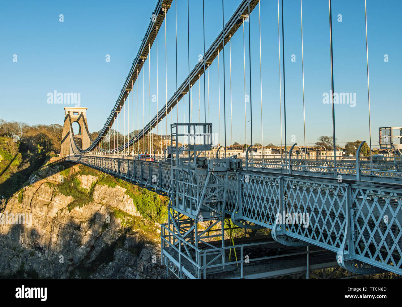 Iron Suspension Pedestrian Bridge High Resolution Stock Photography and ...