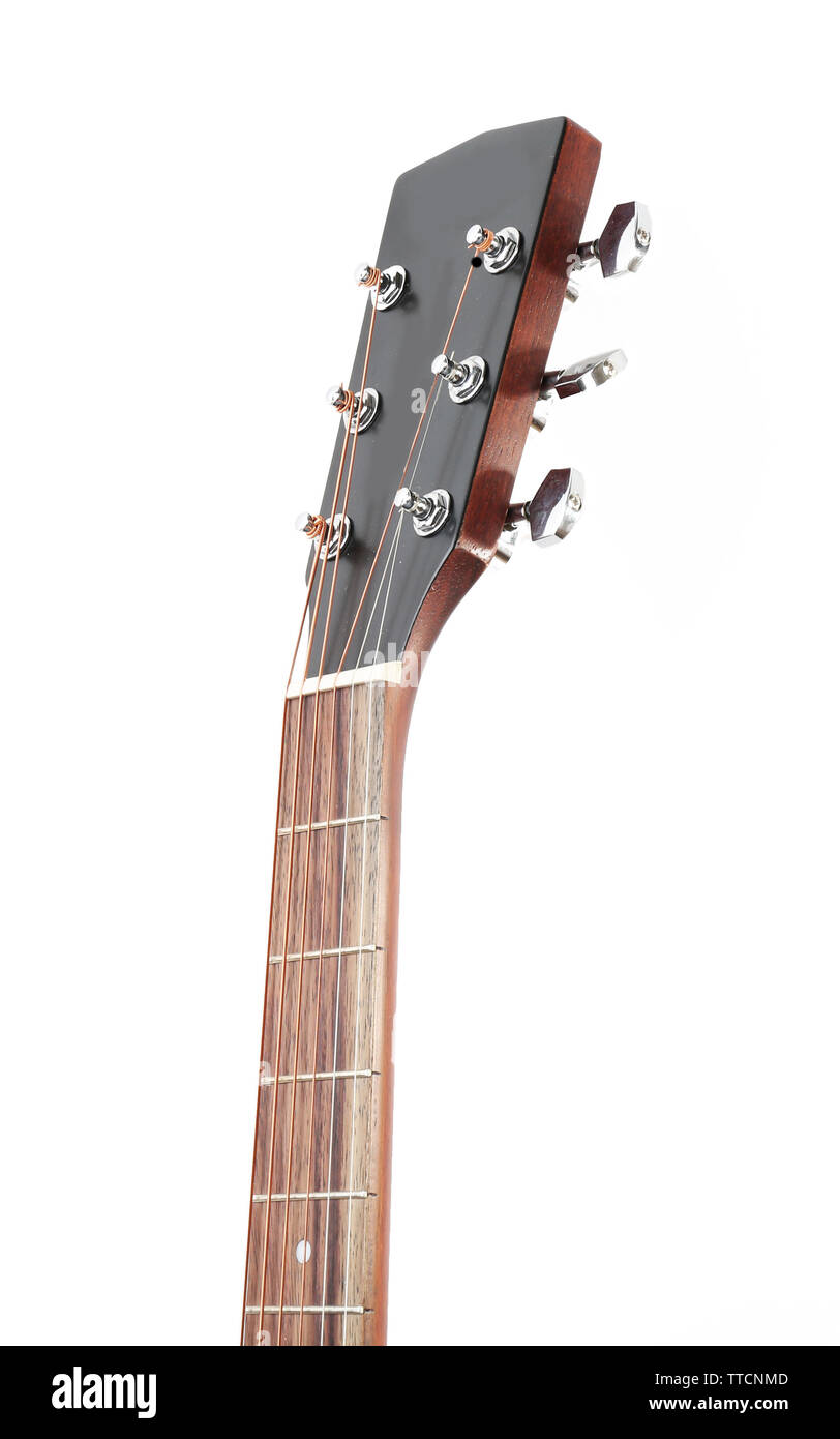 Neck of guitar isolated on white Stock Photo - Alamy
