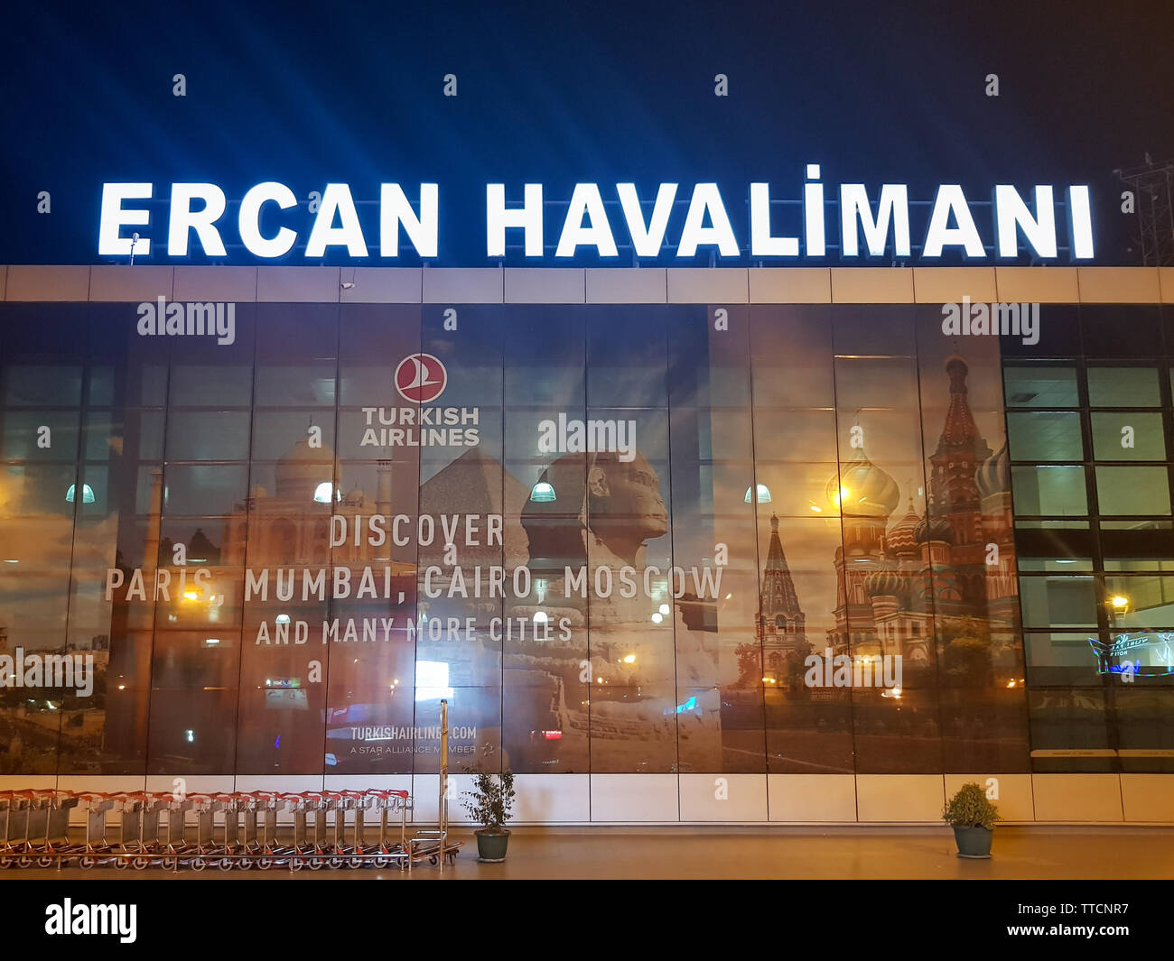 NICOSIA (LEFKOSA), CYPRUS - JUNE 11, 2019: Ercan International Airport ...