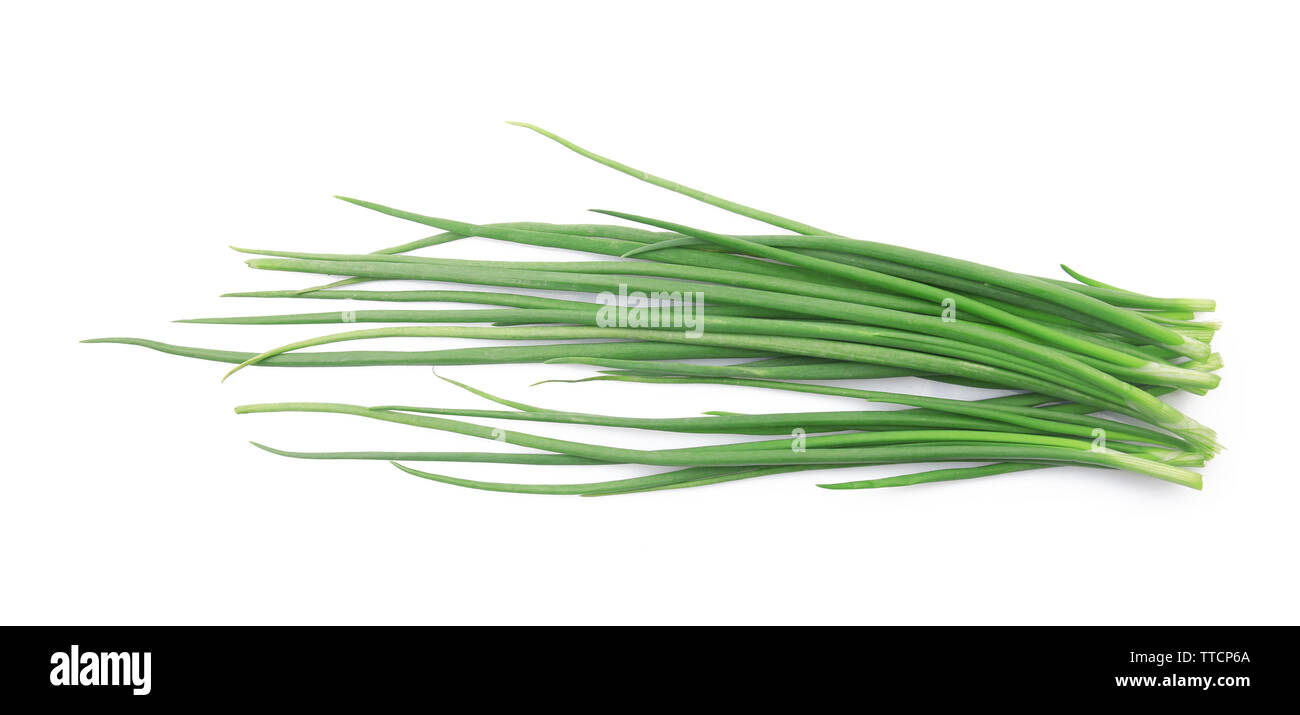 Fresh green onion isolated on white background Stock Photo - Alamy