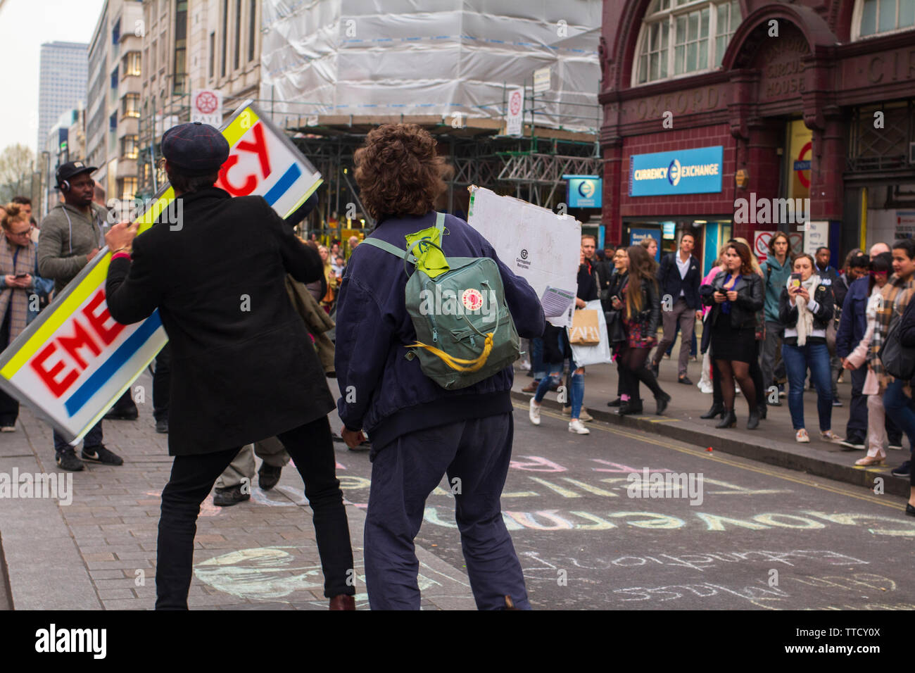 Demonstrators of Extinction Rebellion take over Oxford Circus with a ...