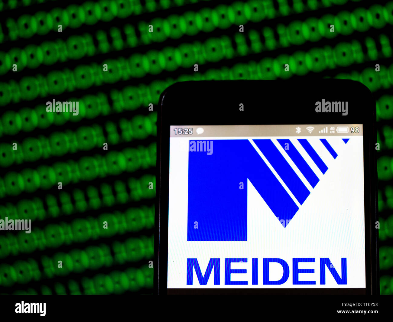 In this photo illustration the Meidensha Corporation logo is seen ...