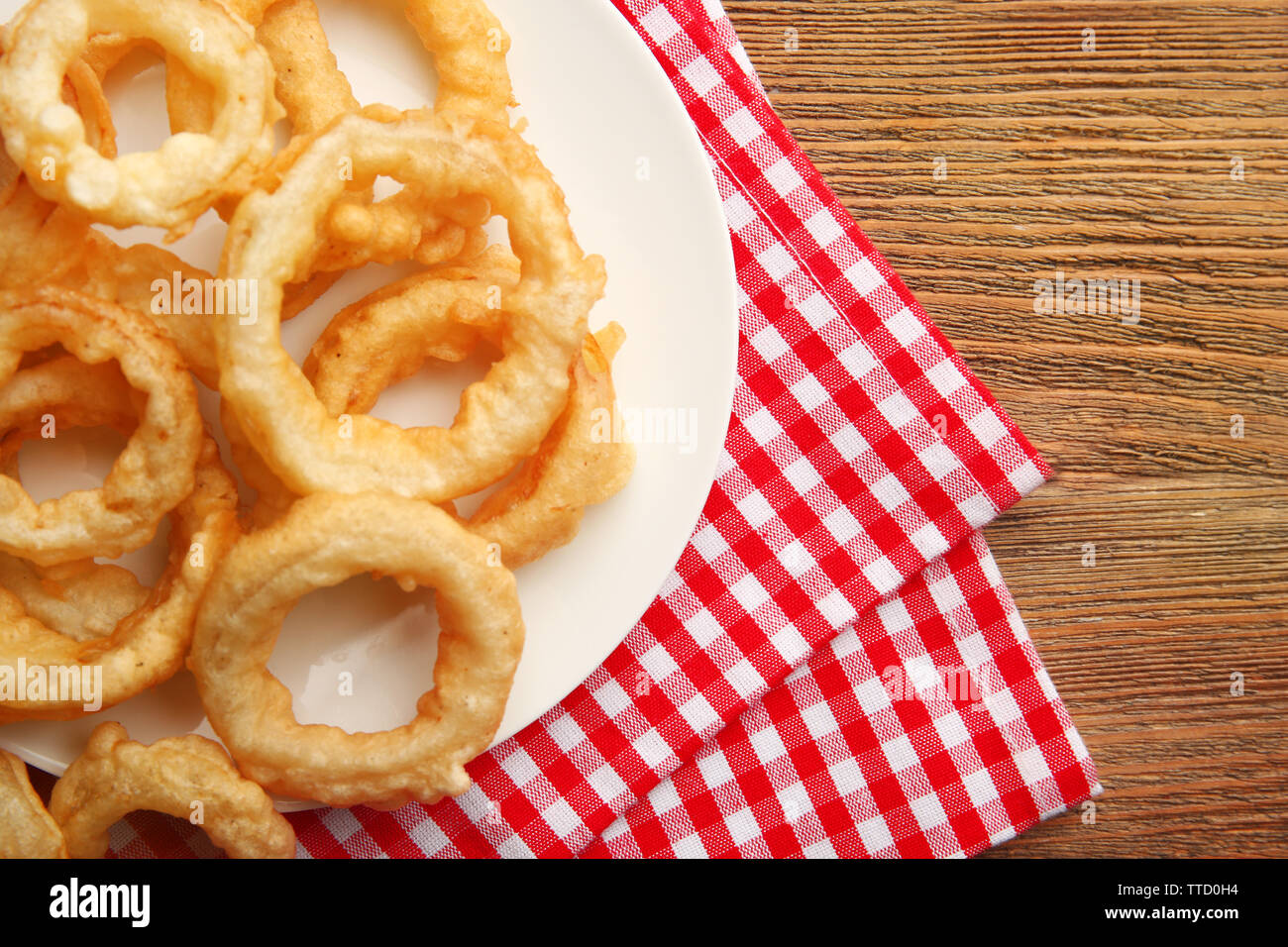 Chips rings on plate closeup Stock Photo - Alamy