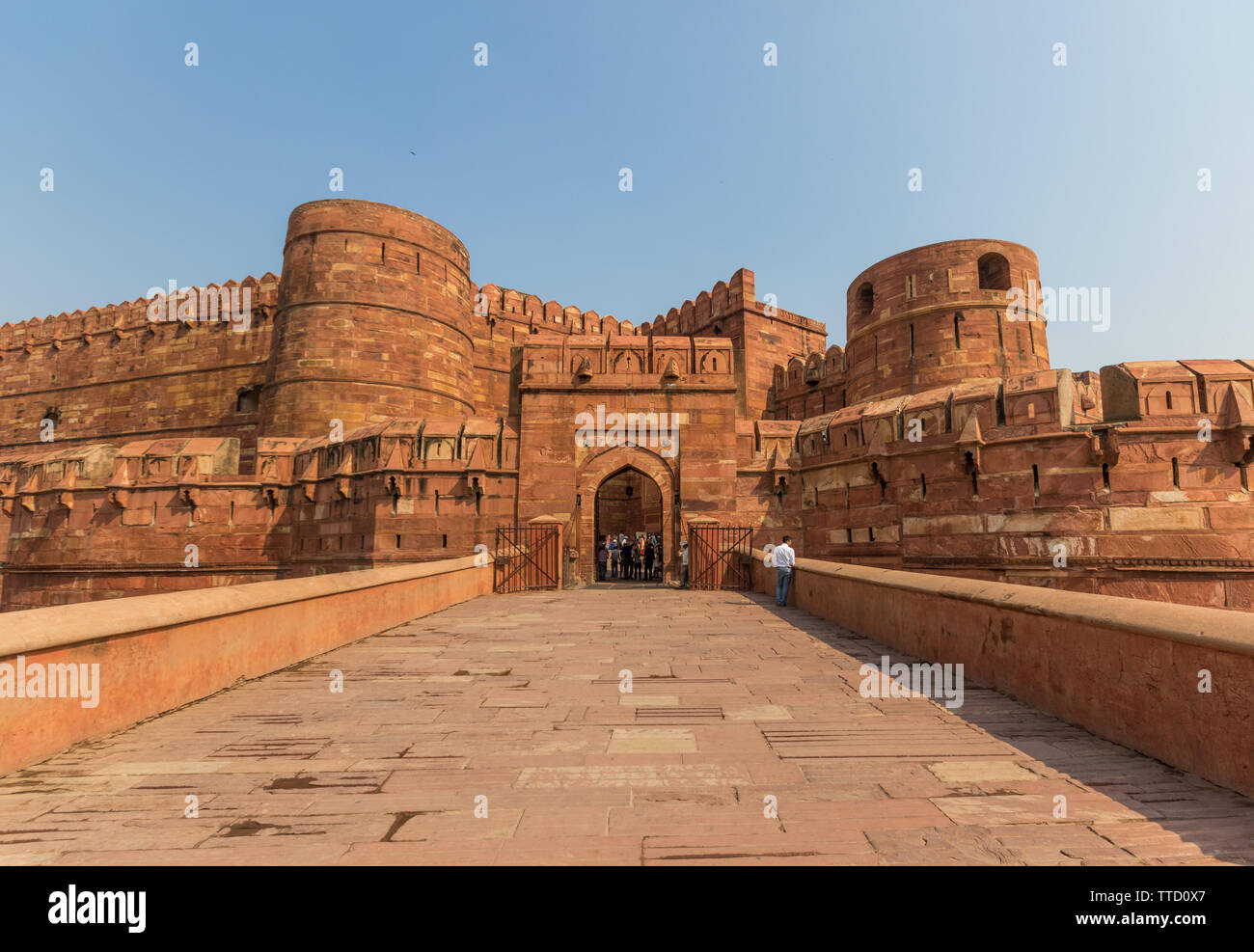 Agra, India - the Agra Fort, like the more famous Taj Mahal, is a ...