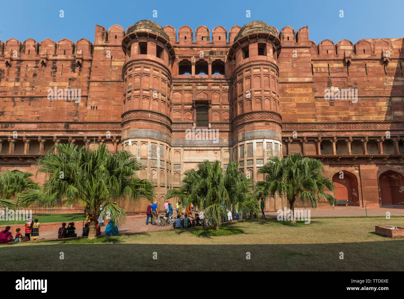 Agra, India - the Agra Fort, like the more famous Taj Mahal, is a ...