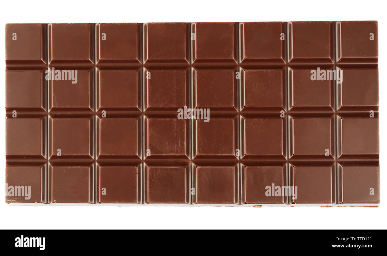 Chocolate bar isolated on white Stock Photo - Alamy