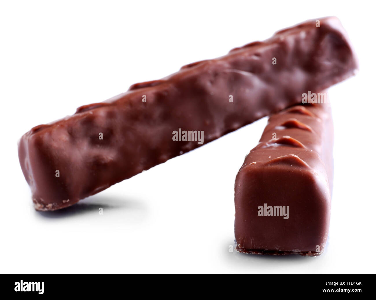Two chocolate candies, isolated on white Stock Photo - Alamy
