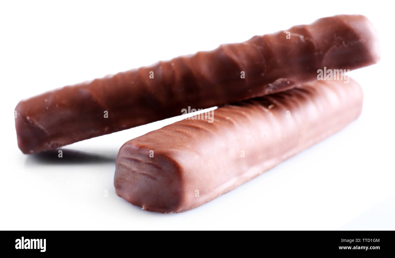 Two chocolate candies, isolated on white Stock Photo - Alamy