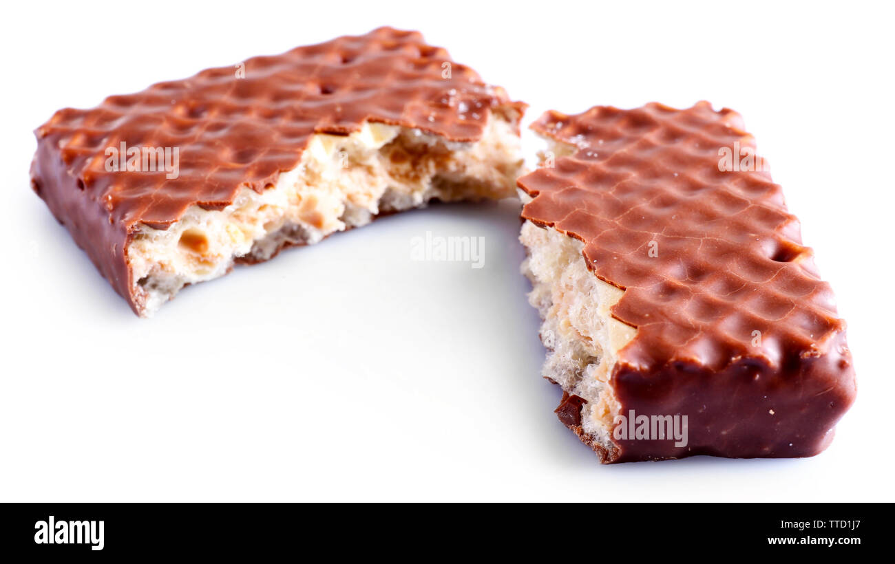 Two broken chocolate wafer hi-res stock photography and images - Alamy