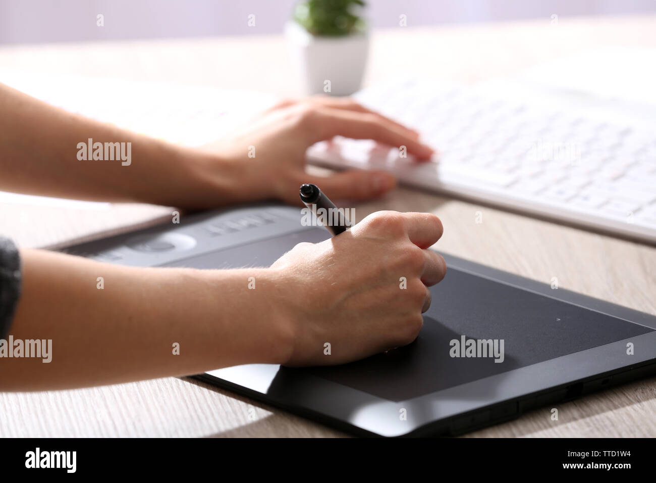 Hand drawing touchpad on white hi-res stock photography and images - Alamy