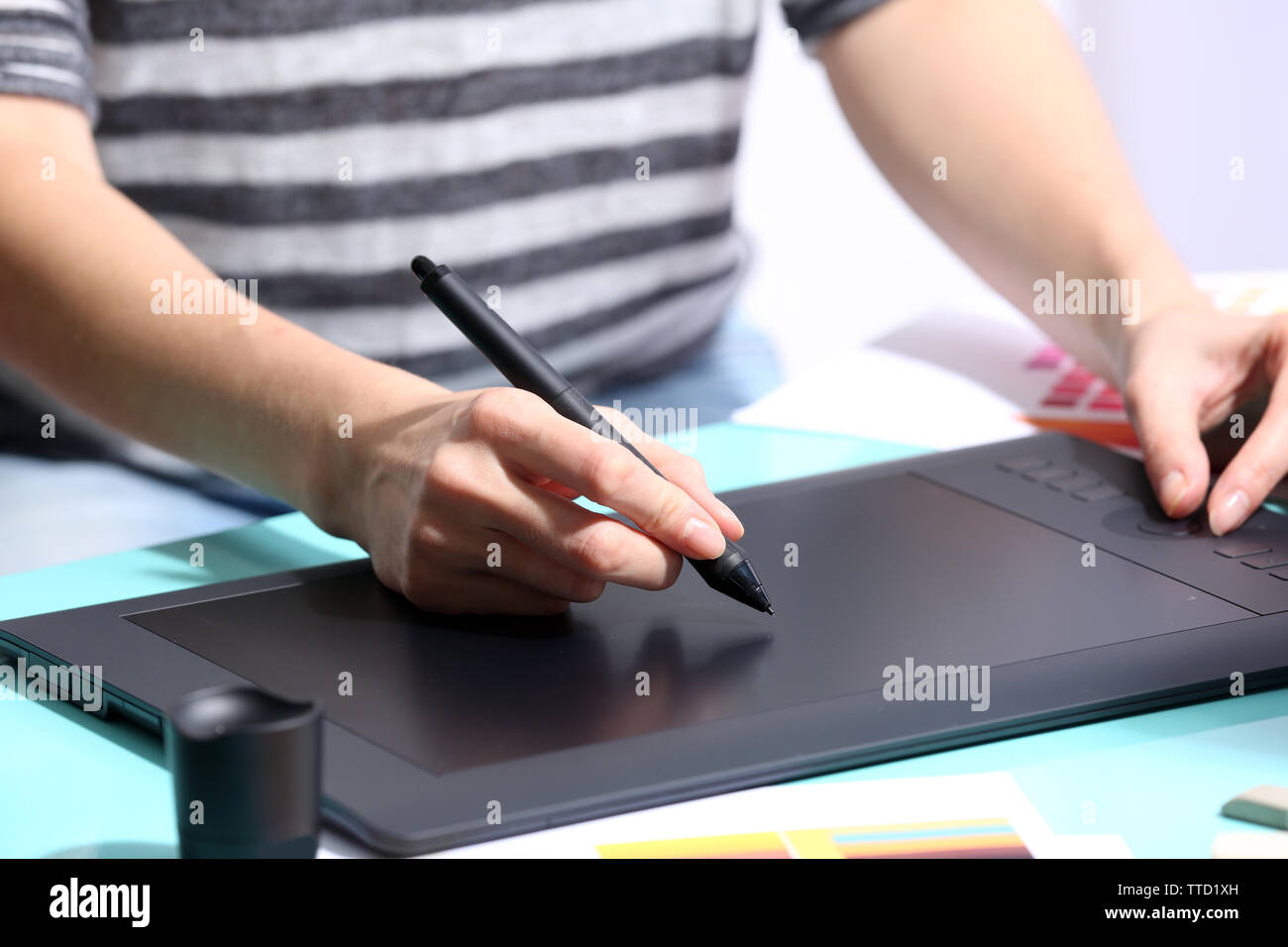 Hand drawing touchpad on white hi-res stock photography and images - Alamy