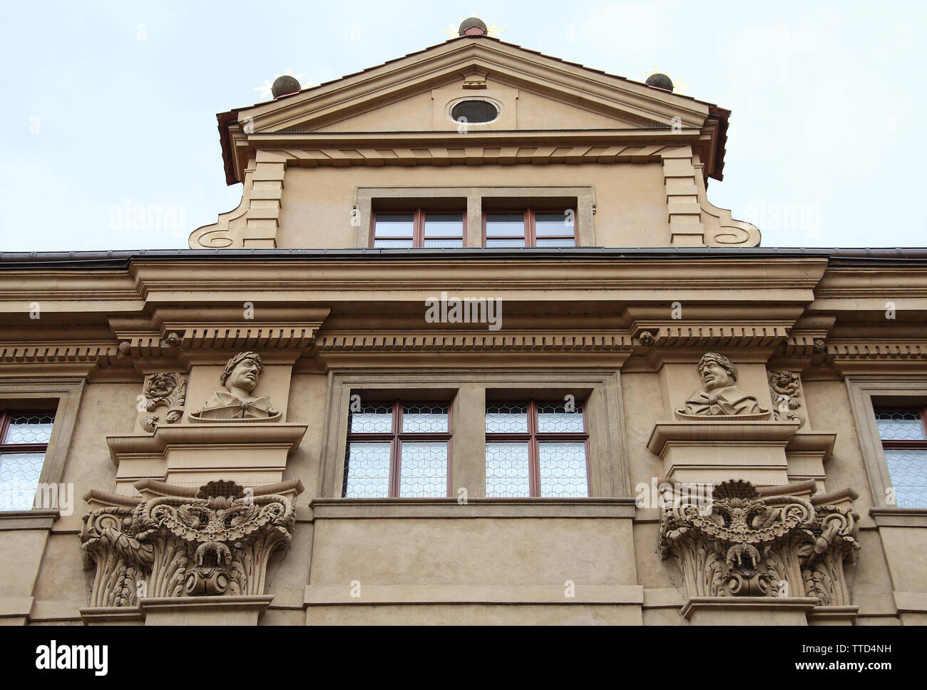 Baroque architectural detail of the Clementinum complex in Prague Stock ...