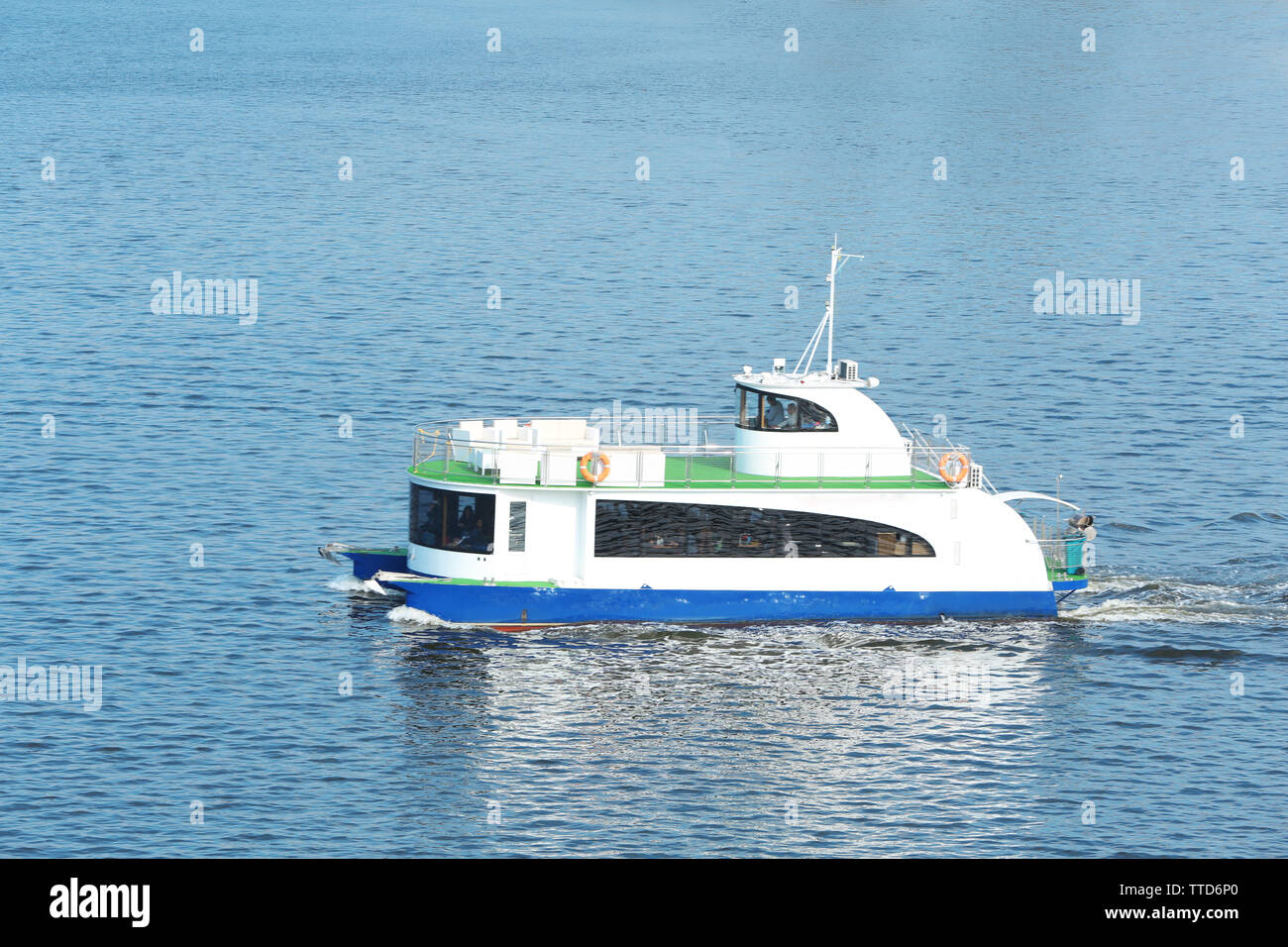 Water-bus on river Stock Photo - Alamy