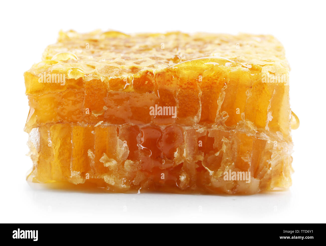 Honeycomb isolated on white Stock Photo - Alamy