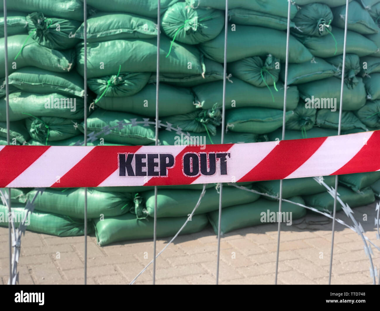 Concept of entrance prohibition. Military exercise advice for civilian ...