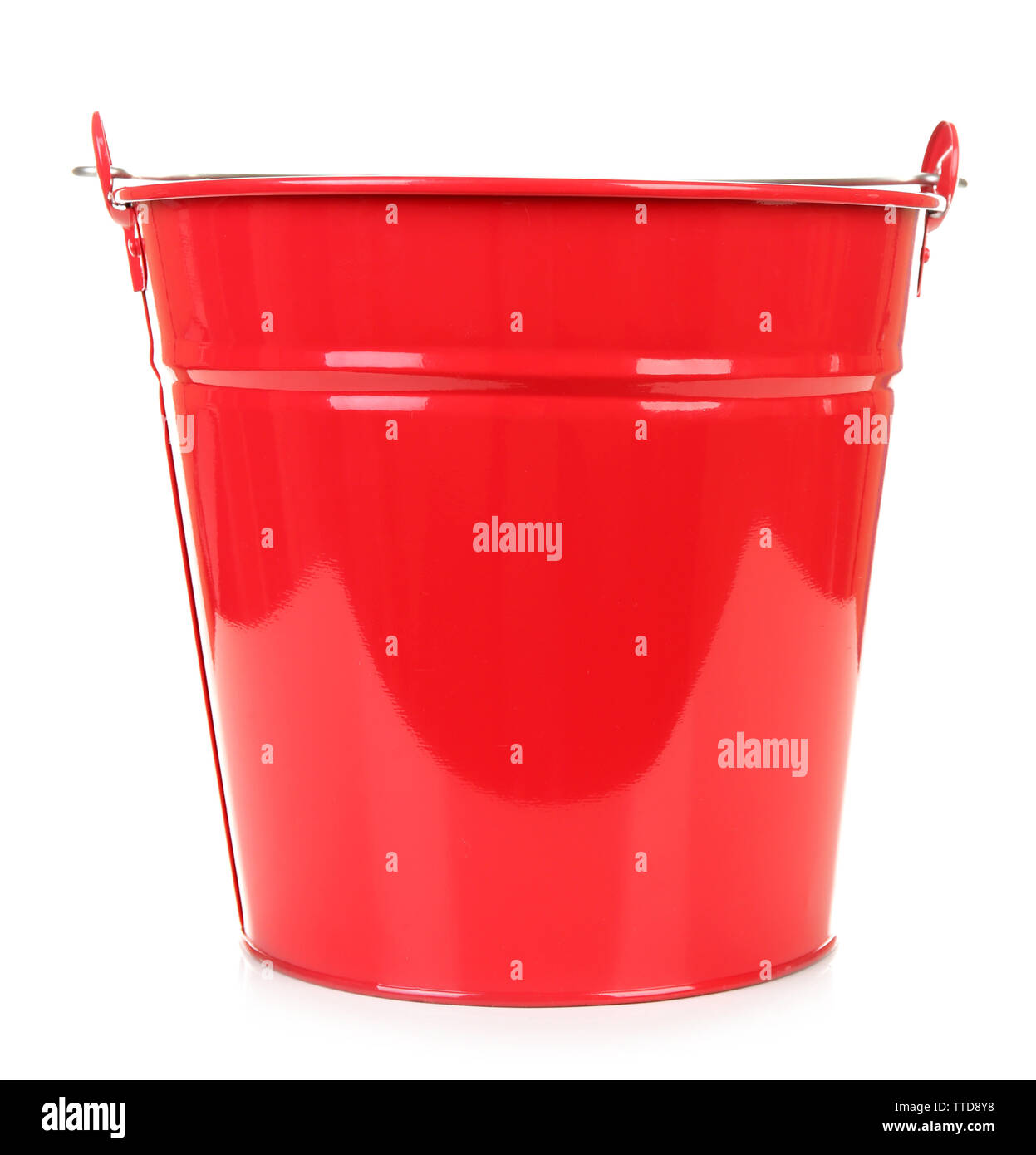Red bucket isolated on white Stock Photo - Alamy