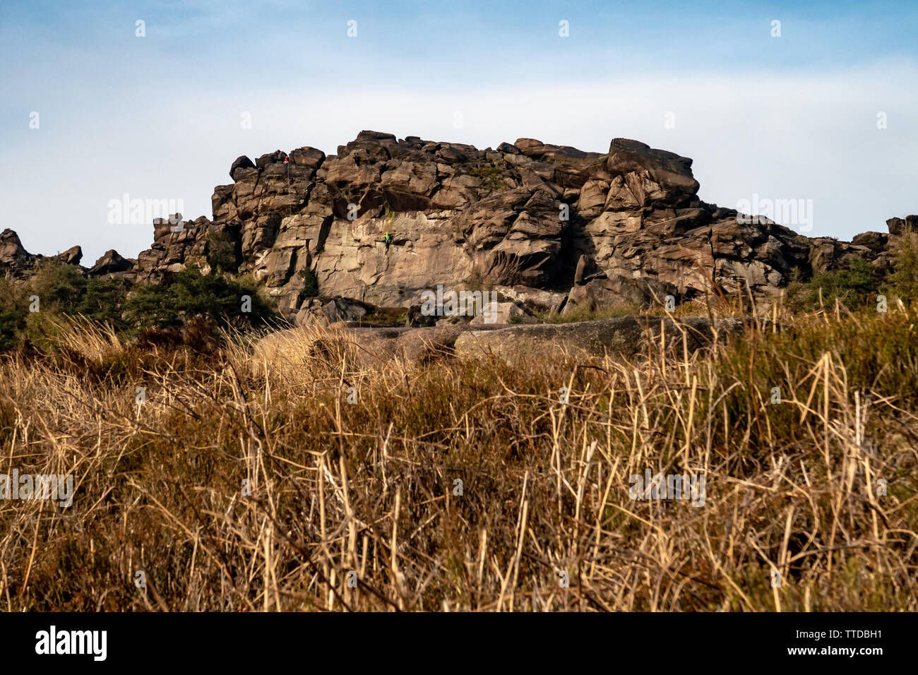 The Roaches a rocky ridge that is popular with climbers on the edge of ...