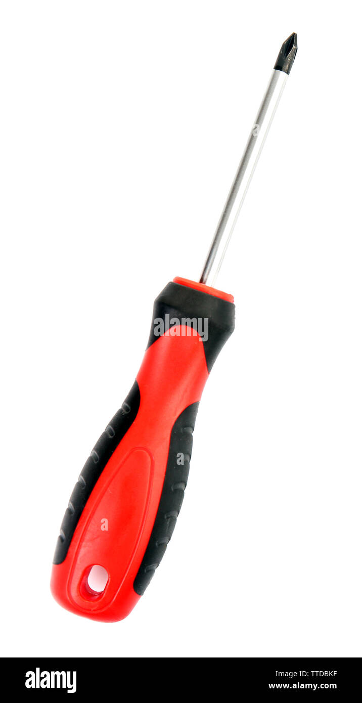 Black and red screwdriver isolated on white background Stock Photo - Alamy
