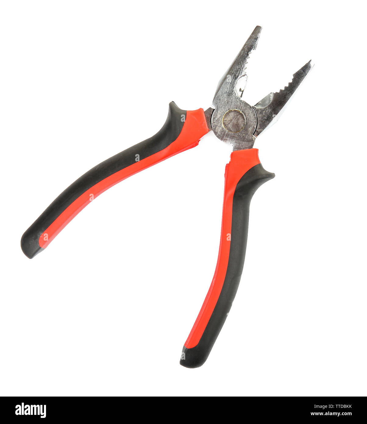 Red and black pliers isolated on white background Stock Photo - Alamy