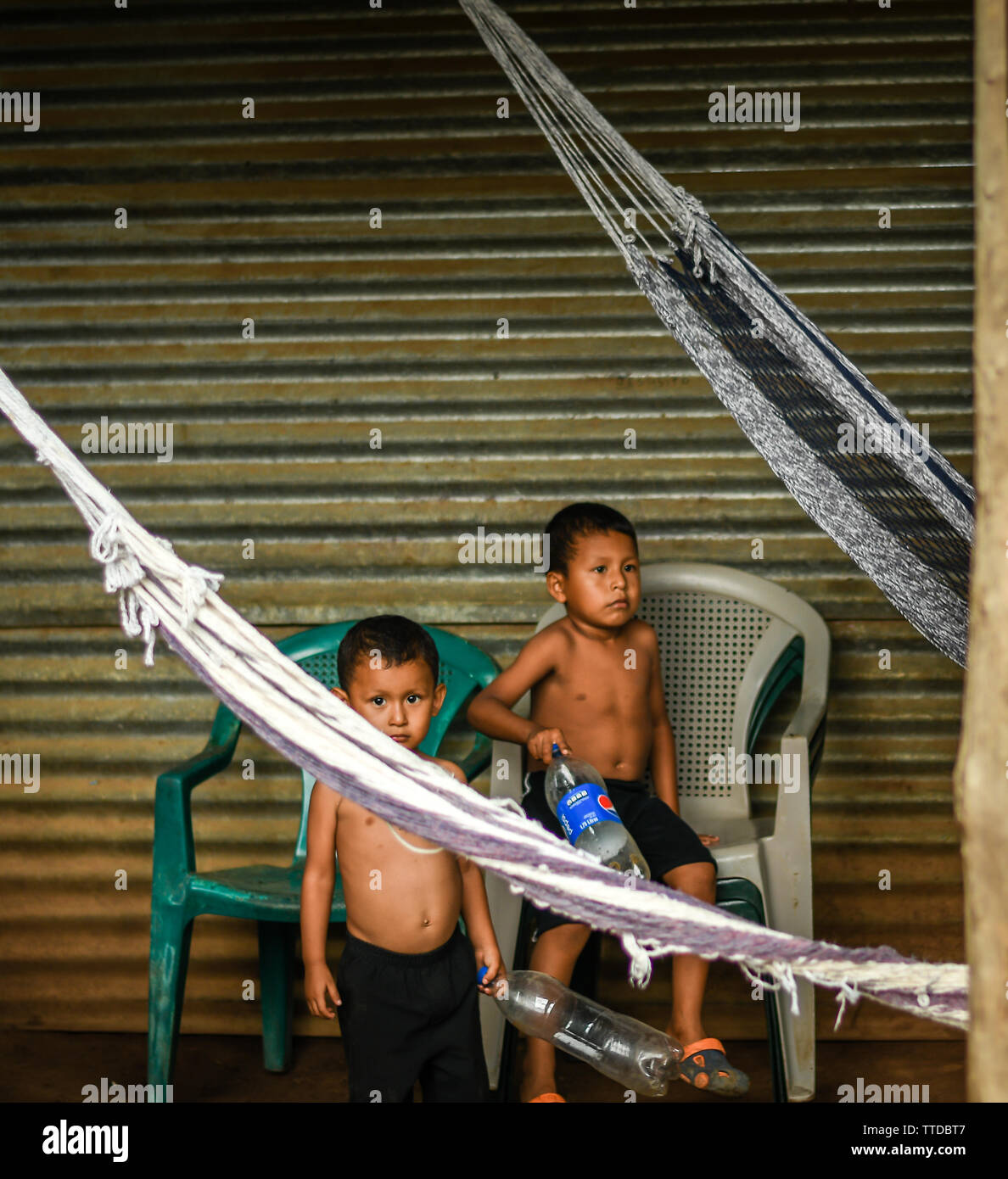 latin child out side his house in rural Guatemalan village Stock Photo ...