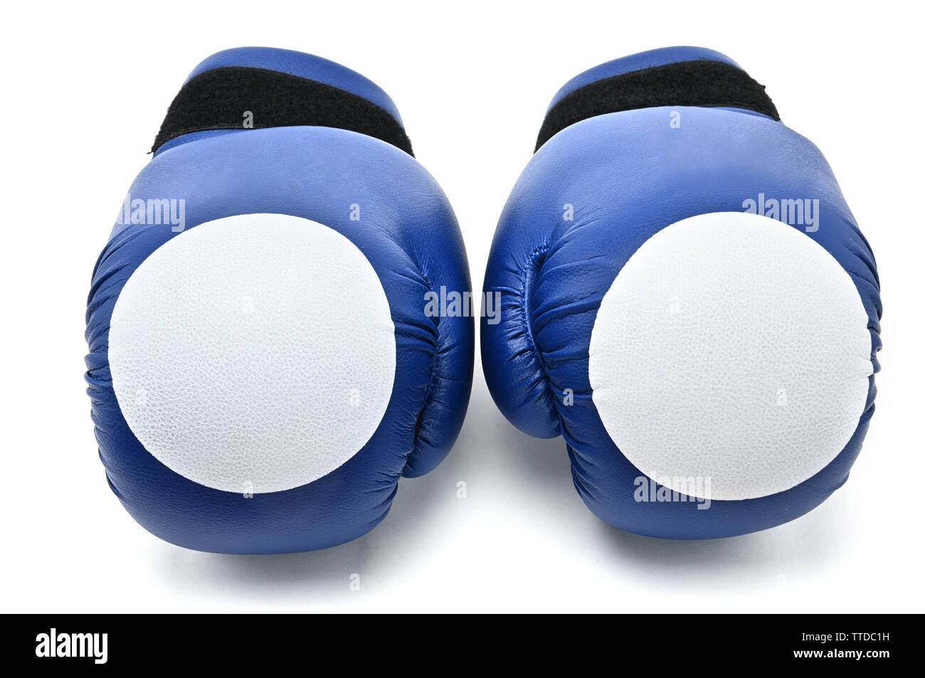 Blue boxing gloves on an isolated white background.Mitten Stock Photo ...