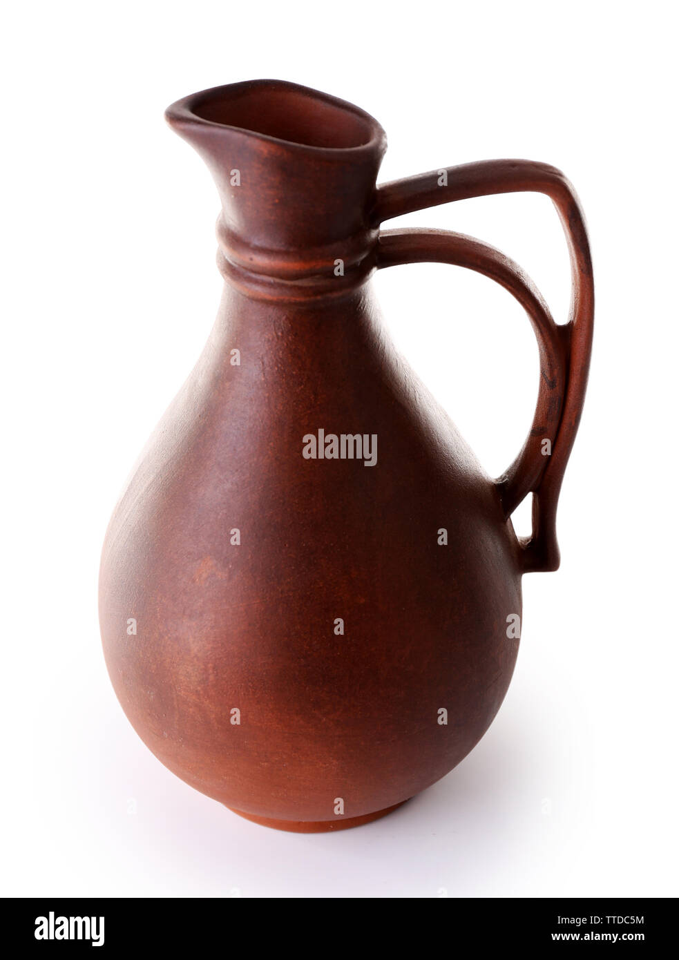Clay jar isolated on white Stock Photo - Alamy
