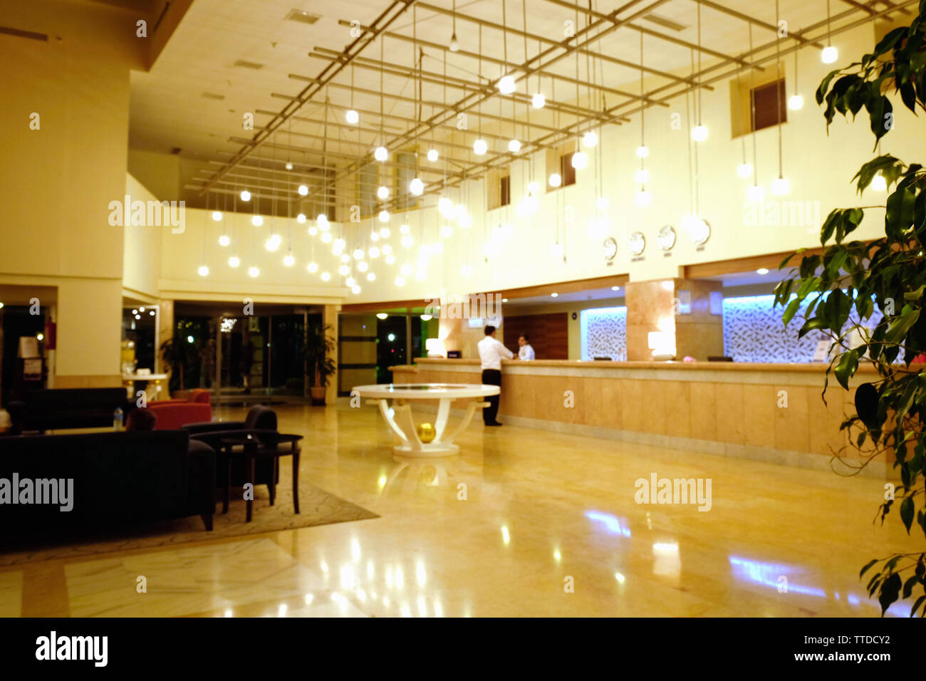 Reception and waiting area in a hotel Stock Photo - Alamy