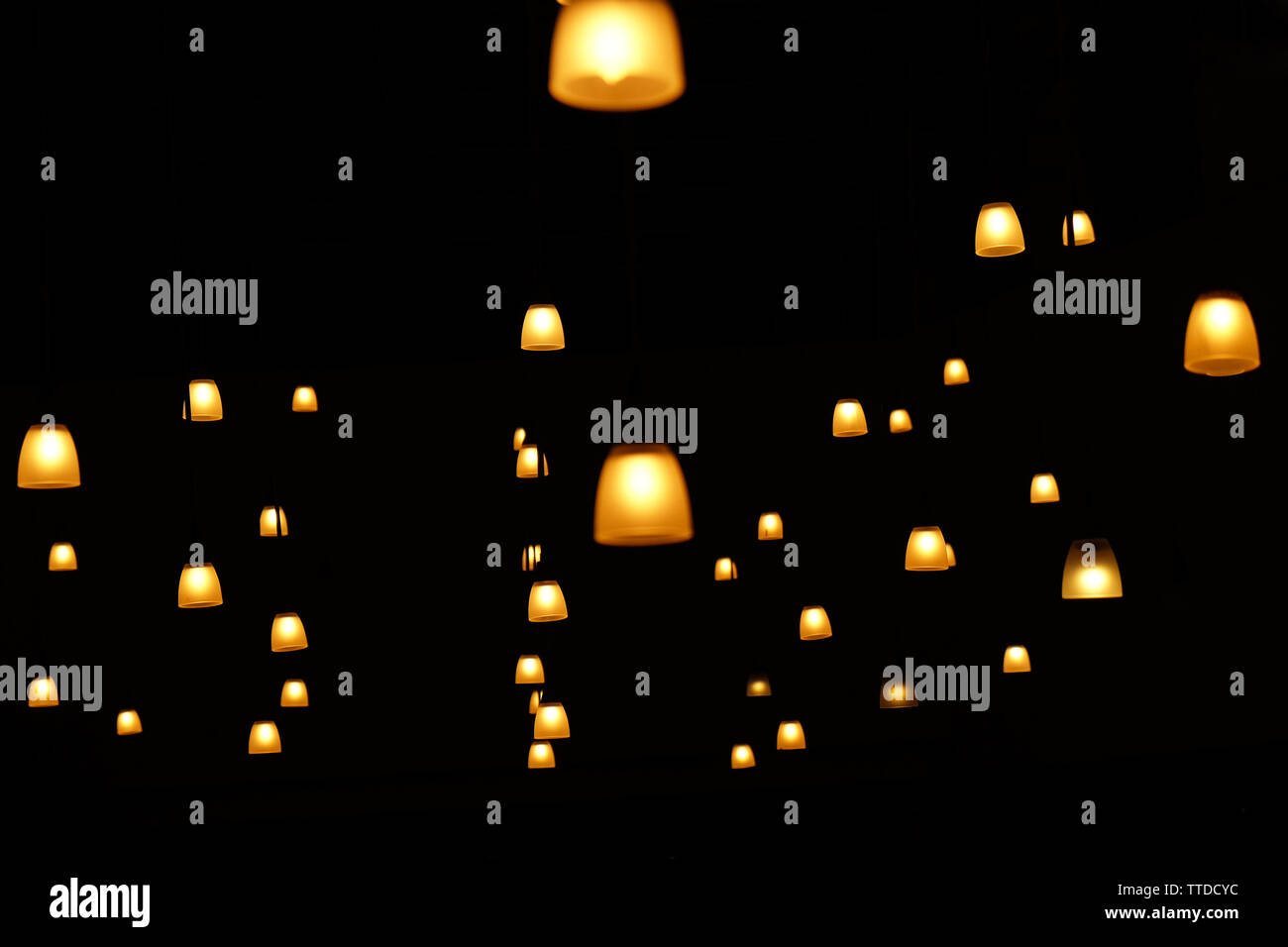 Background of ceiling with lights, close-up Stock Photo - Alamy