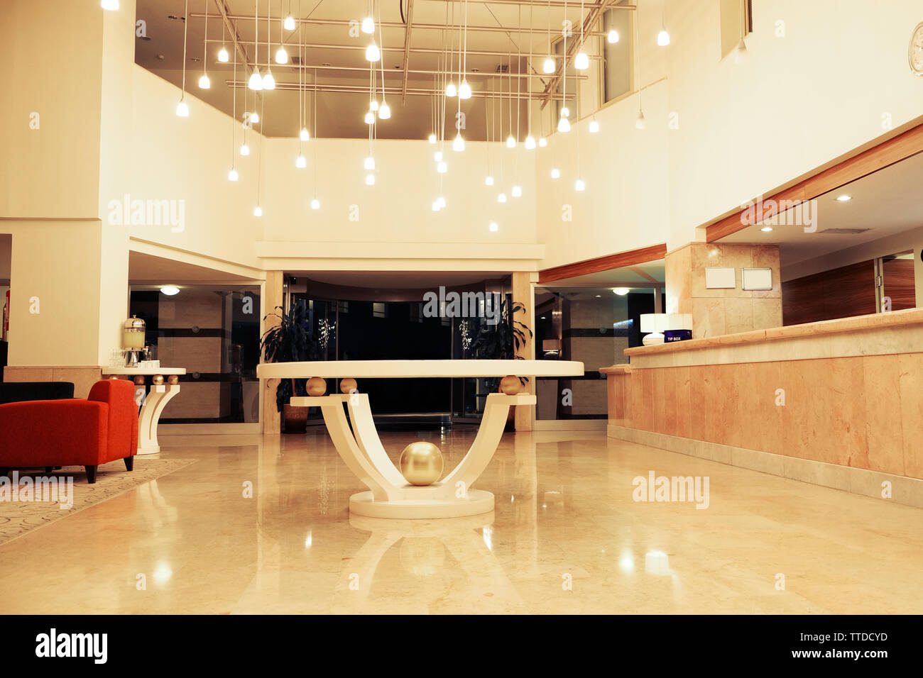 Reception and waiting area in a hotel Stock Photo - Alamy