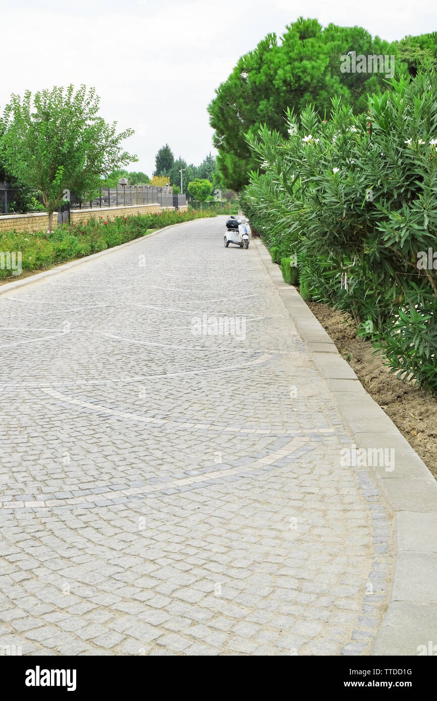 Asphalt path in Turkish park Stock Photo - Alamy