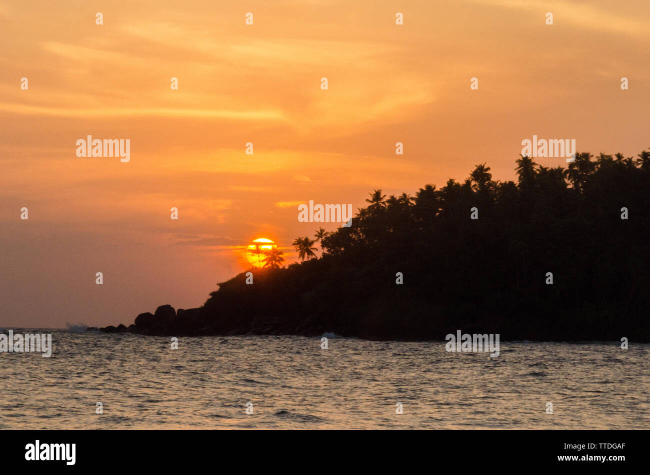 Sunset on a Beach in Mirissa Stock Photo - Alamy
