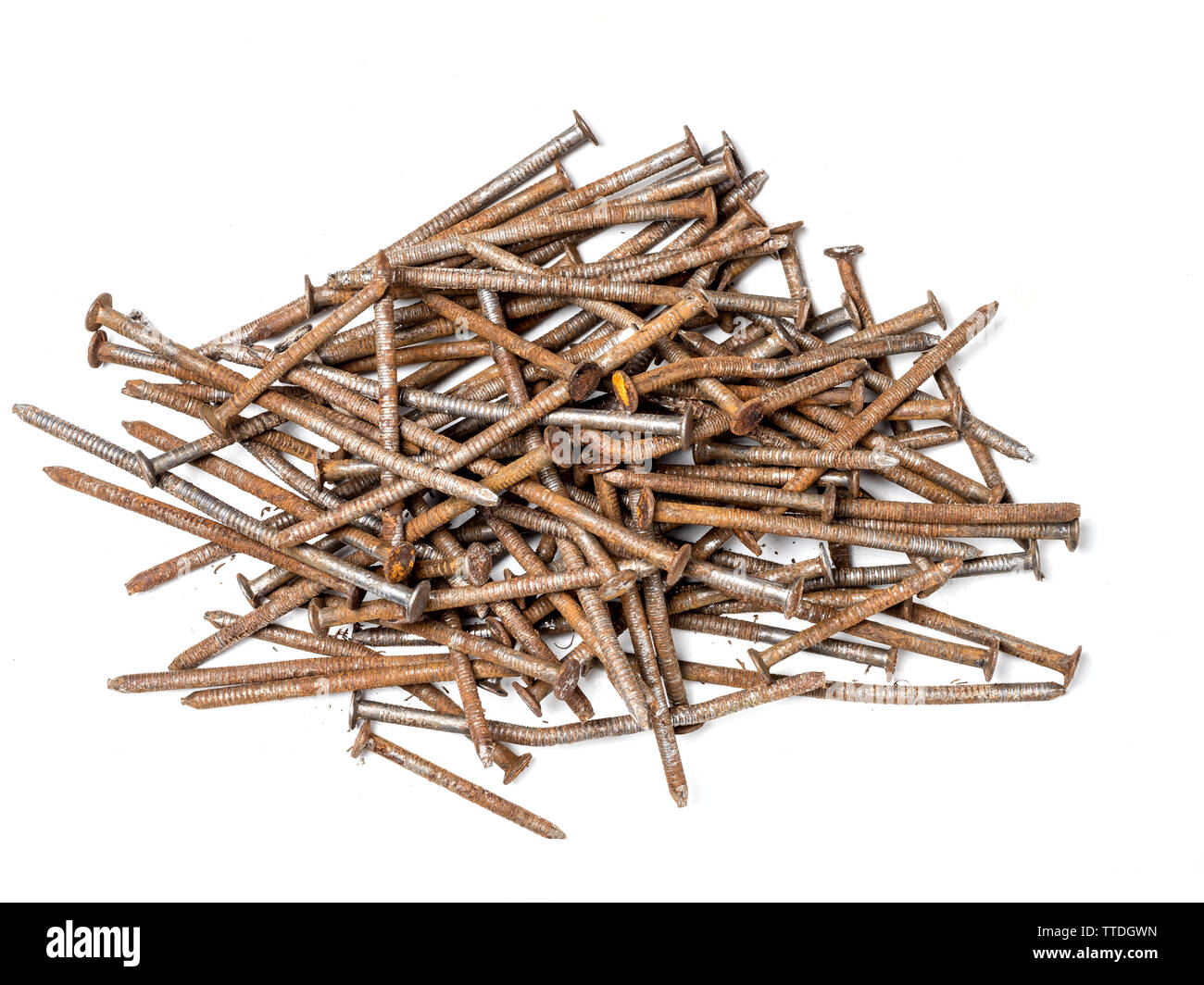 Metal nails pile Cut Out Stock Images & Pictures - Alamy