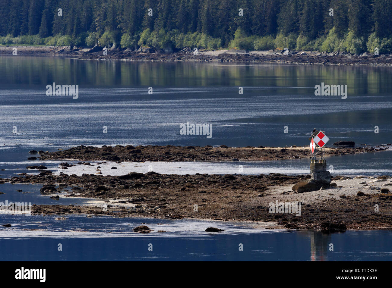 Wood Spit Light, Endicott Arm, Holkham Bay, Juneau, Alaska, USA Stock ...