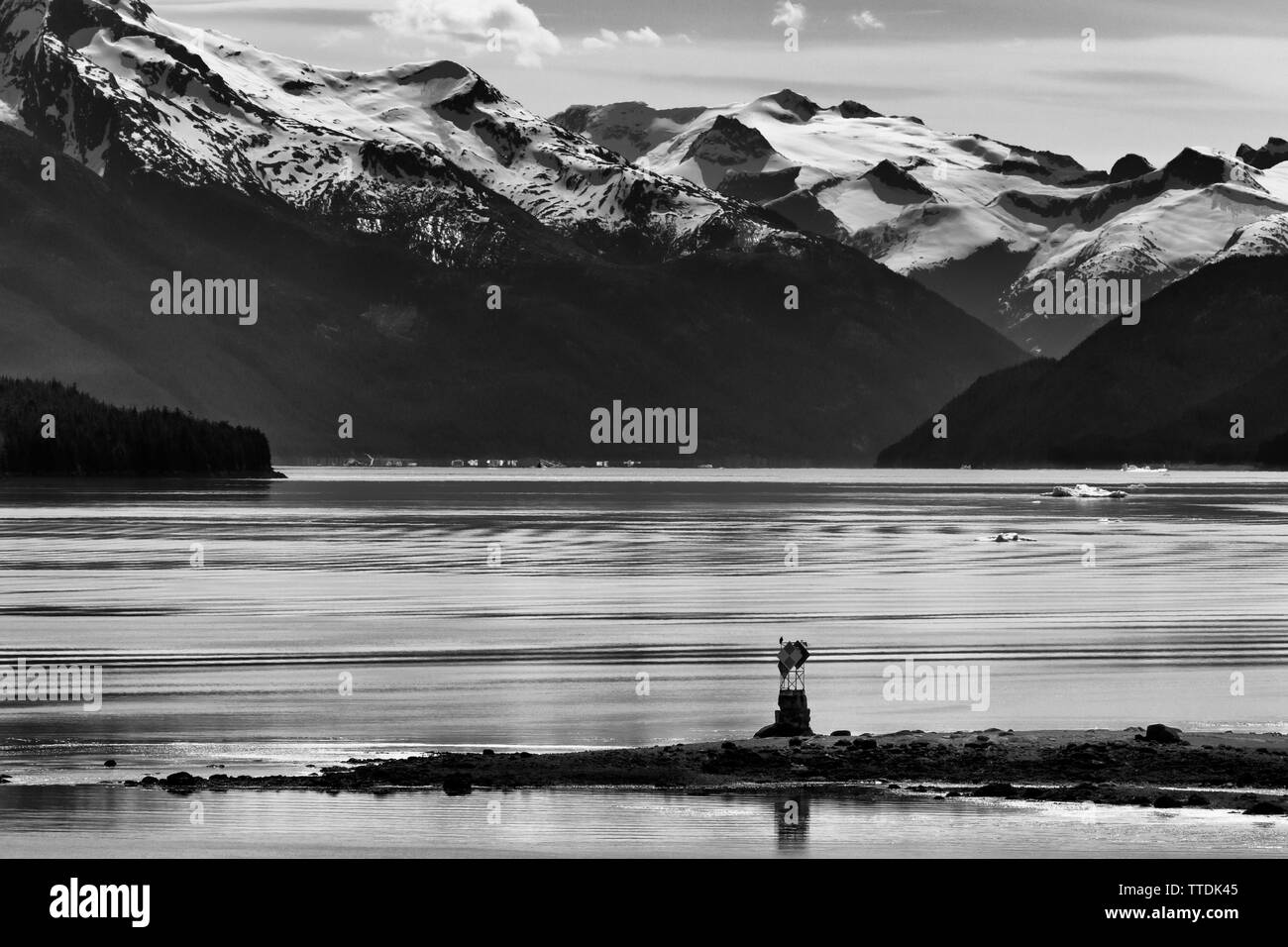 Wood Spit Light, Endicott Arm, Holkham Bay, Juneau, Alaska, USA Stock ...