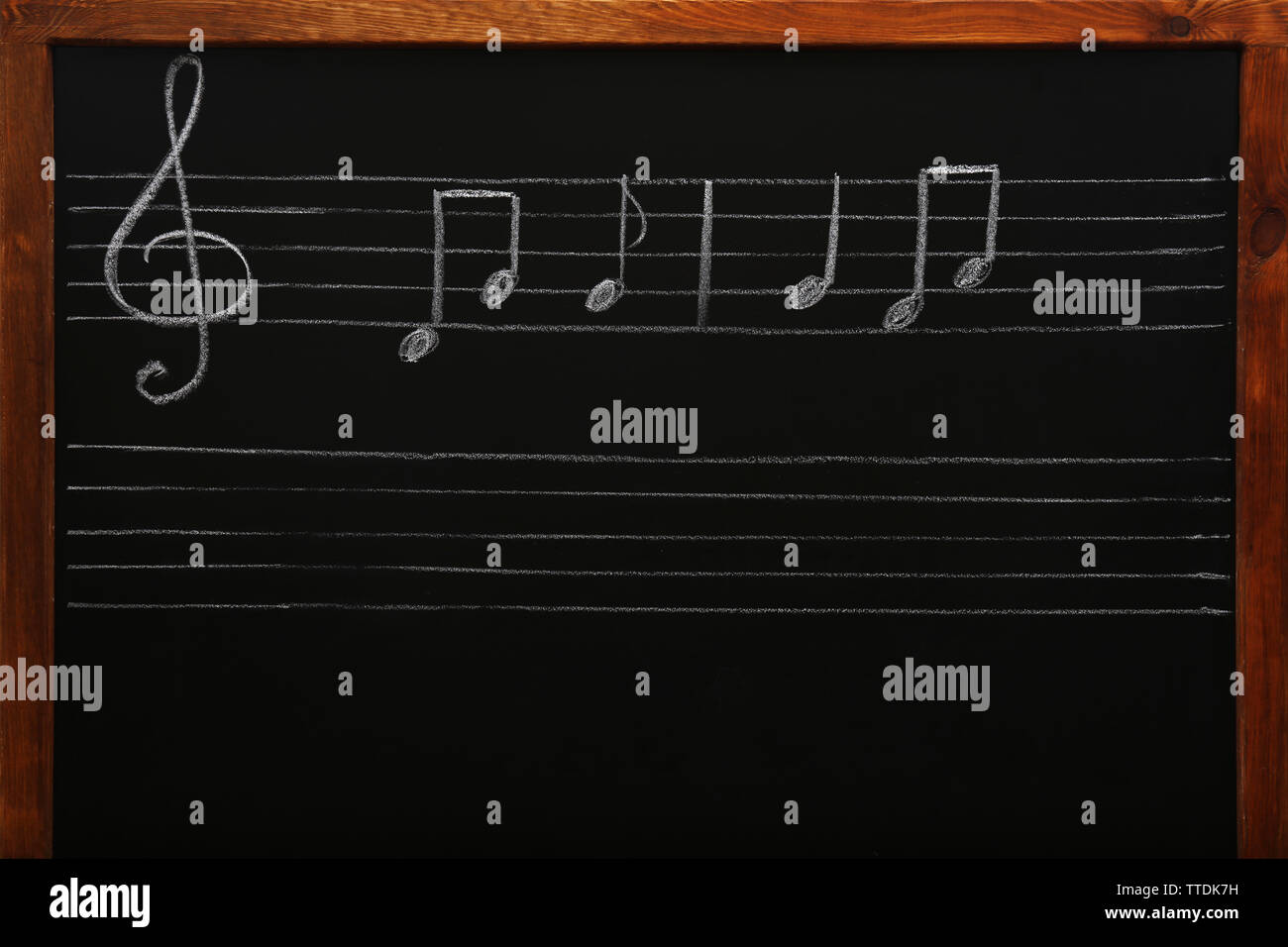 Blackboard with musical notes, close-up Stock Photo - Alamy
