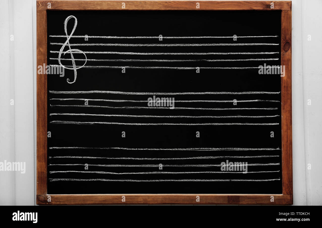 Lined blackboard for musical notes, close-up Stock Photo - Alamy